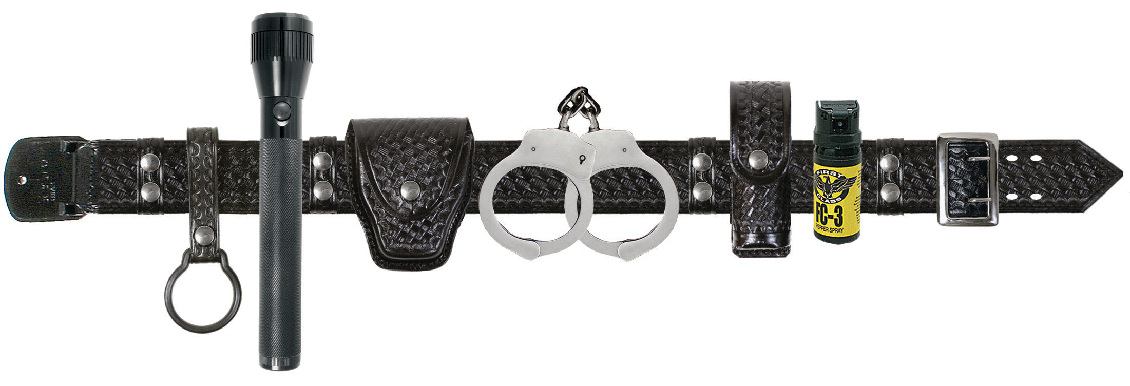 Basket Weave Leather Duty Belt Combo with Accessories – Security Uniform