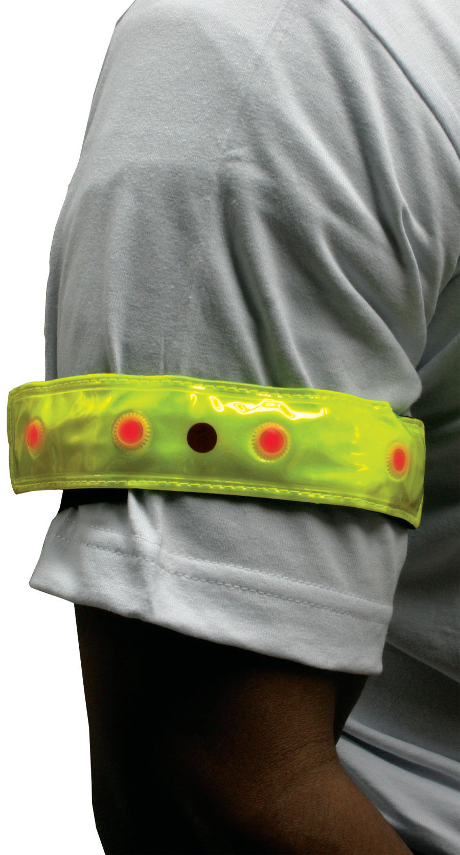 Lime Green Reflective Armbands with LED Lights – Security Uniform