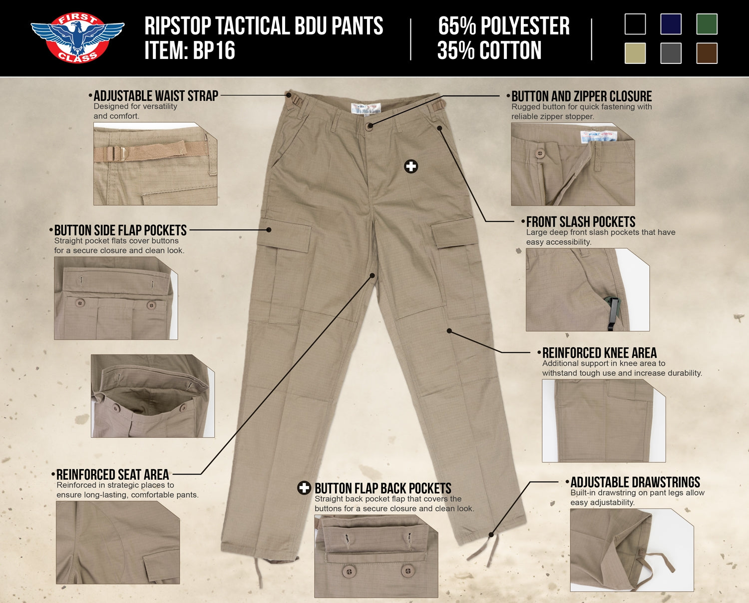 First Class Ripstop Tactical BDU Pants – Security Uniform