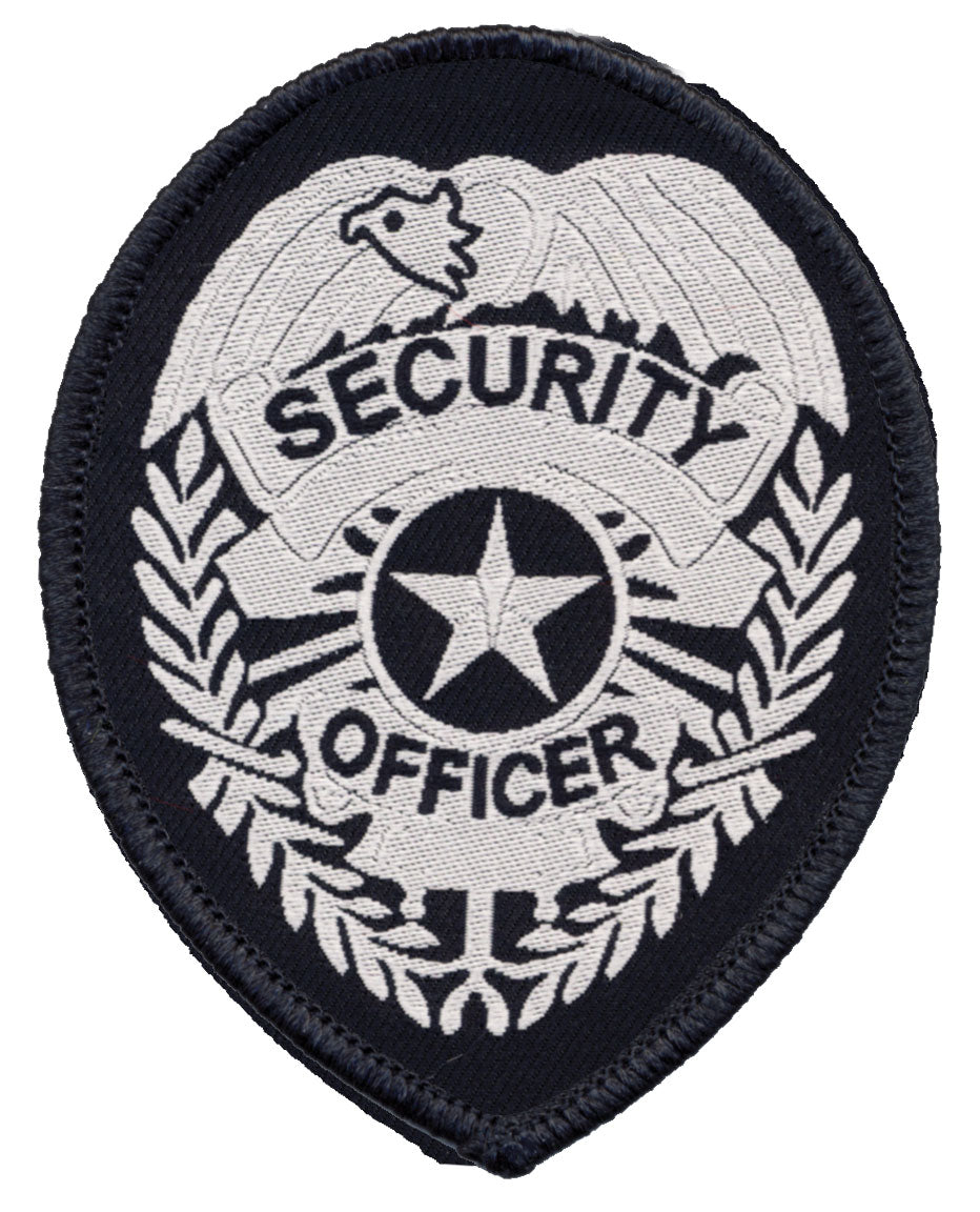 Woven Security Emblems Silver-Black – Security Uniform