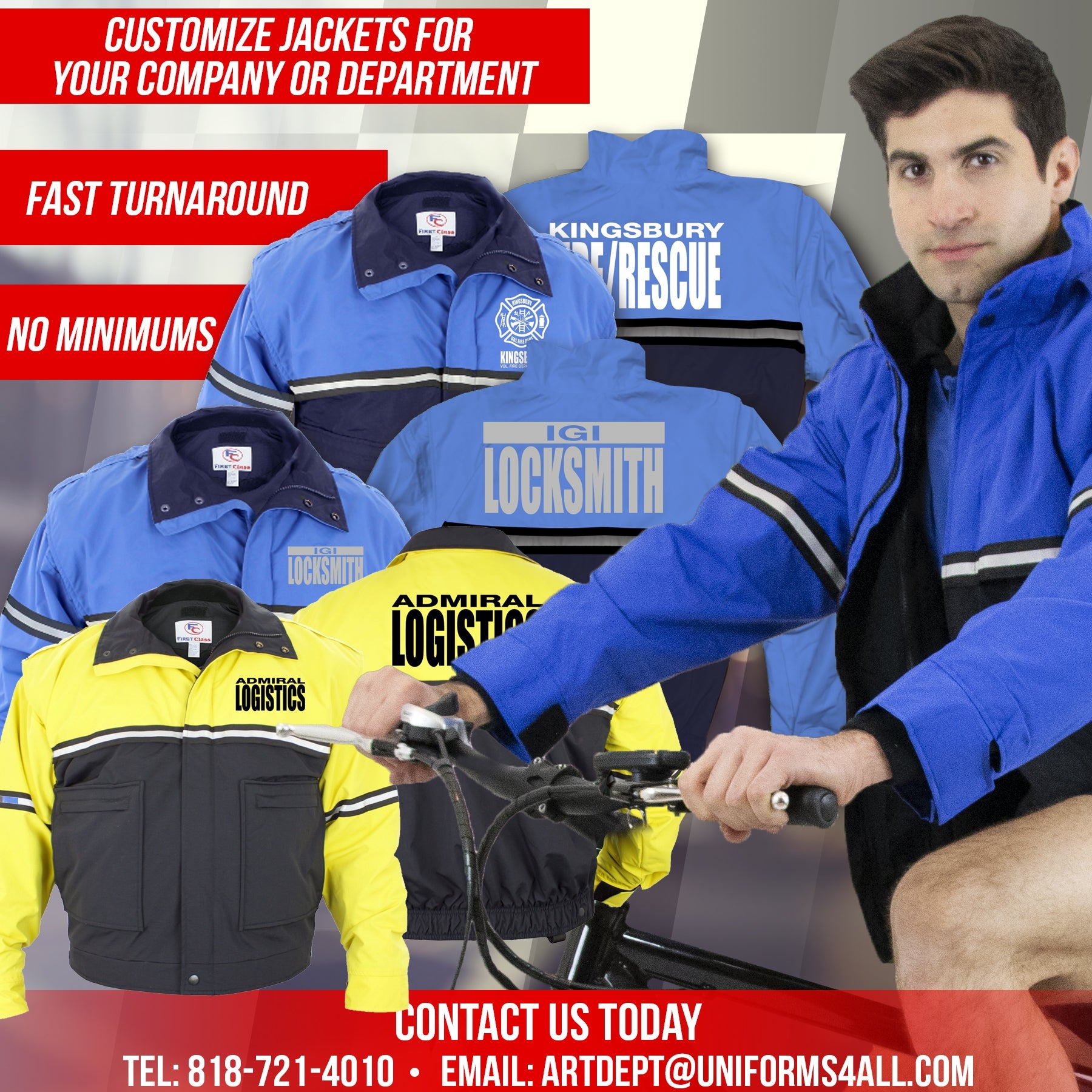 Water Proof Zip-Off Sleeve Bike Patrol Jacket with Removable Liner ...