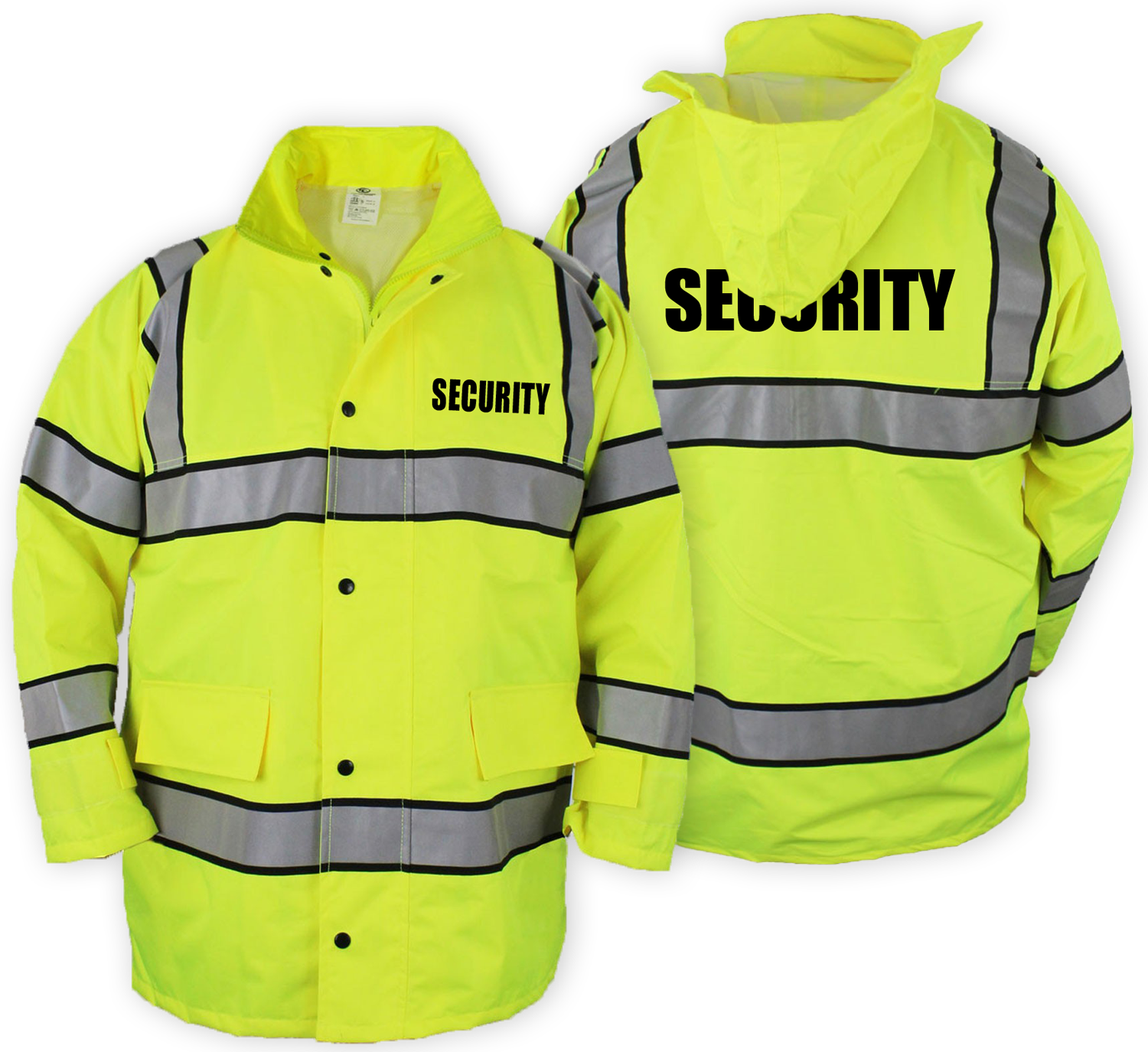 High Visibility Raincoat with Reflective Stripes (Lime Green ...