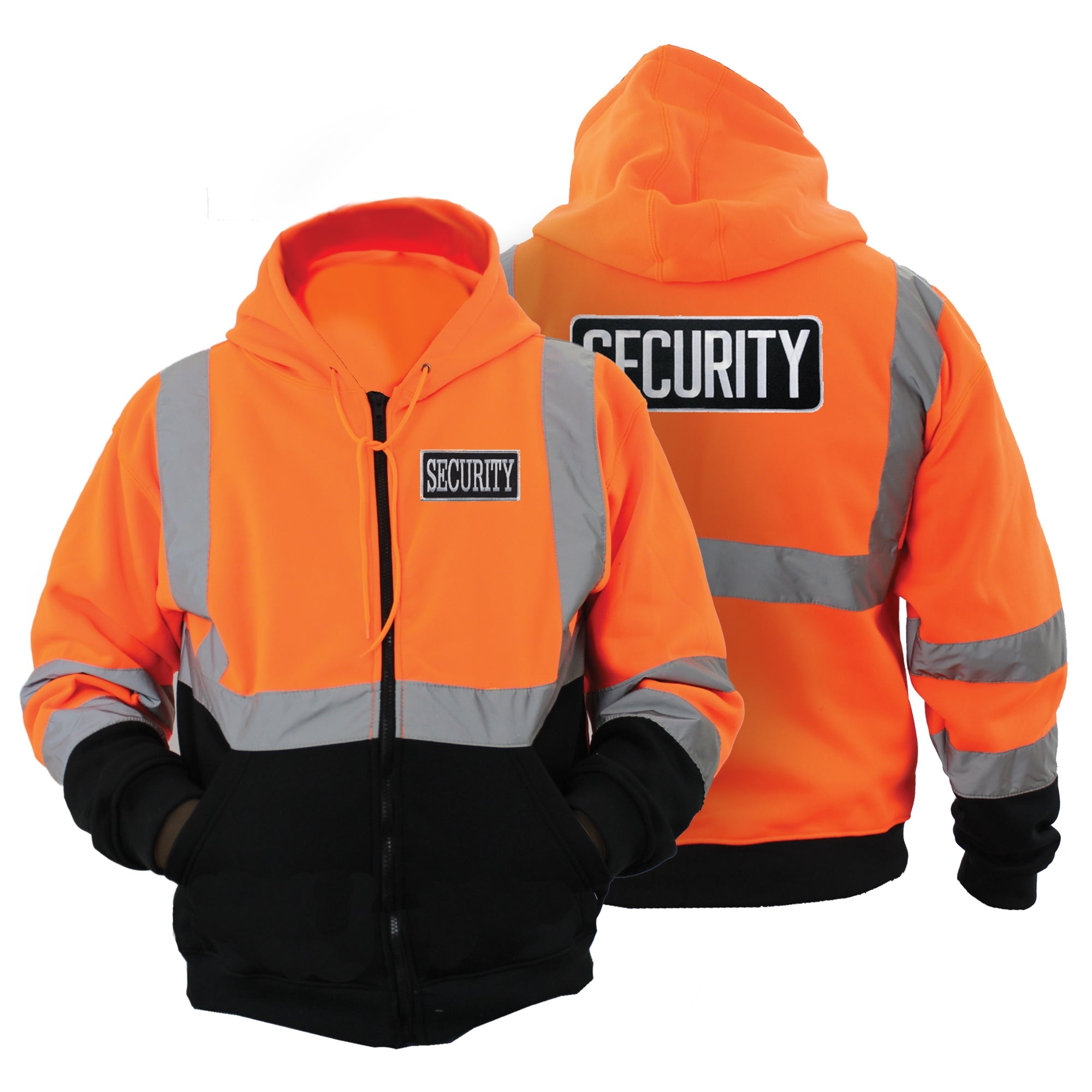 Hi-Visibility Safety Thermal Zippered Hoodie With ID – Security Uniform