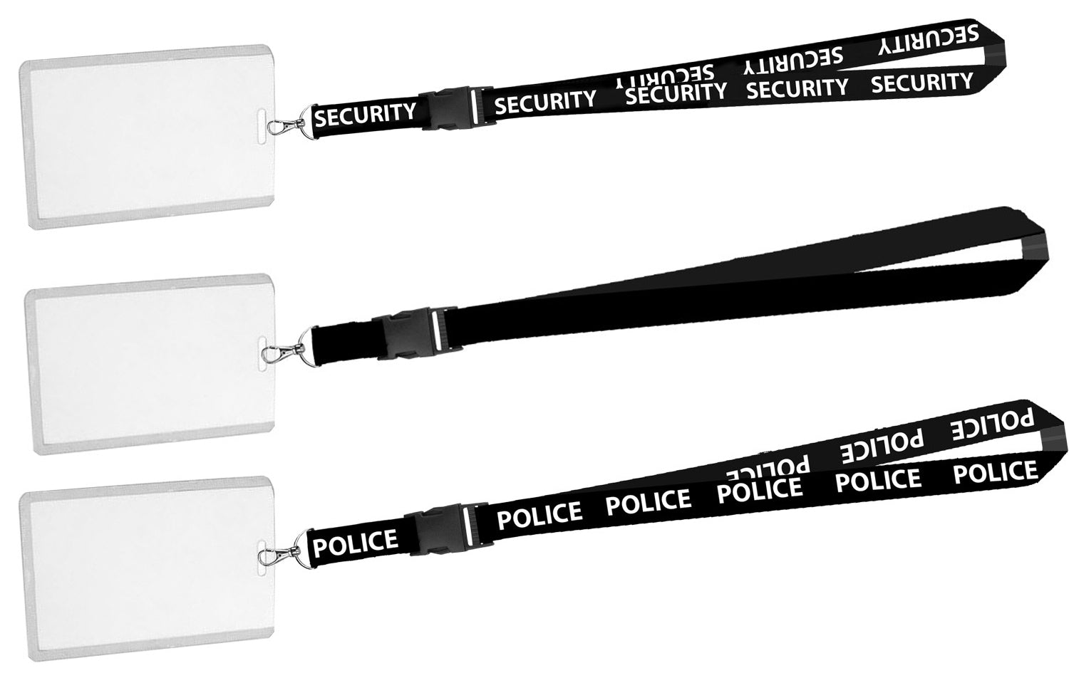 ID-Badge Lanyard with Plastic ID Holder – Security Uniform