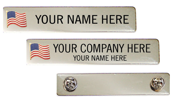 Patriotic Engraved Name Plate with USA Flag – Security Uniform