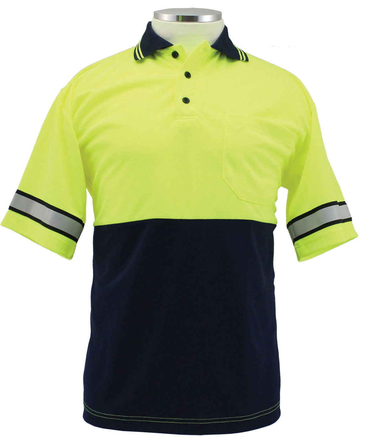 First Class High Visibility Two Tone Polo Shirt with Reflective Stripe ...
