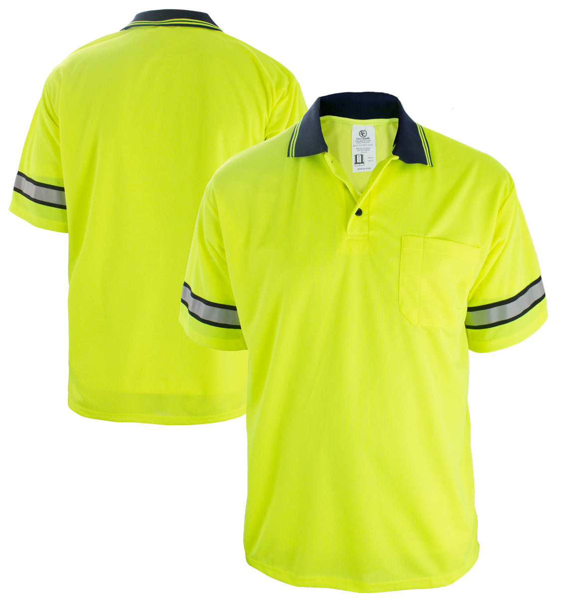 First Class High Visibility Polo Shirt with Reflective Stripes ...