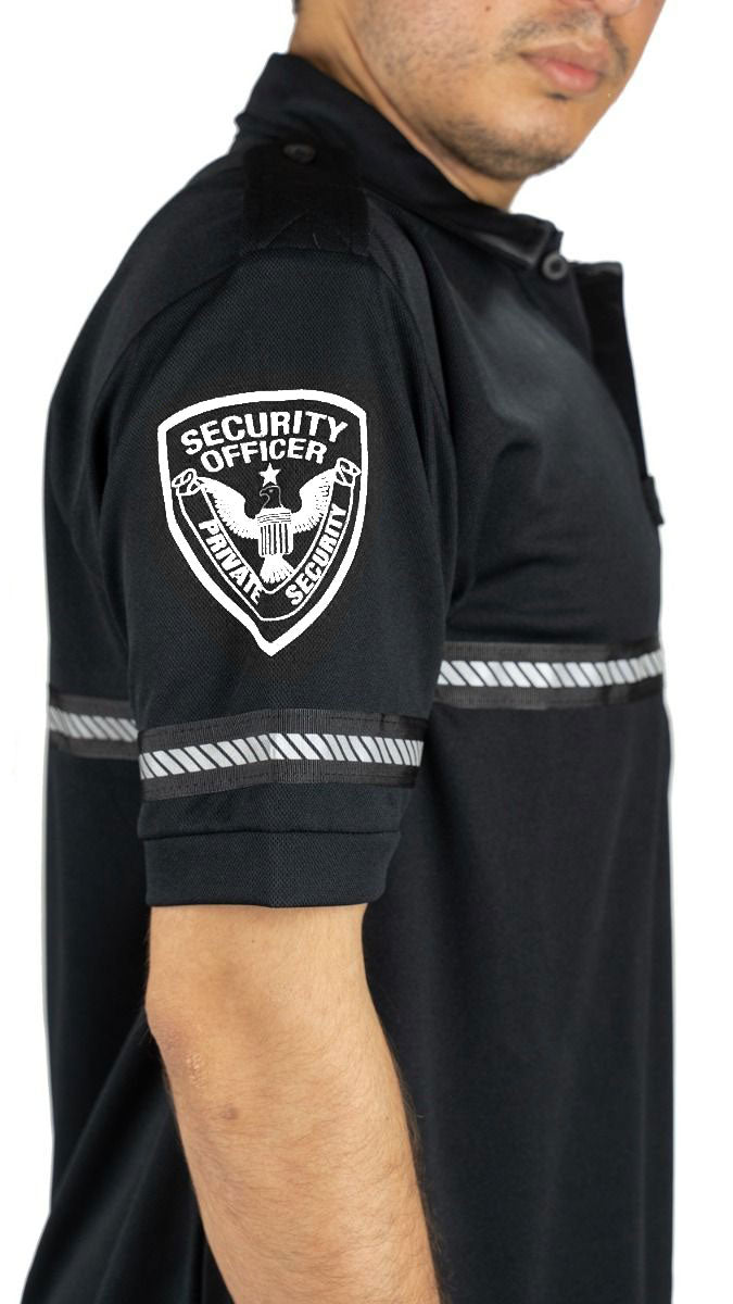 First Class Security Badge and Patch Bike Patrol Polo Shirt with Zipper ...